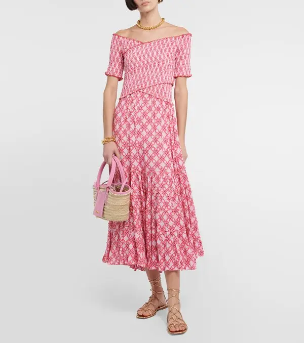 Poupette St Barth Soledad Printed Midi Dress - Pink