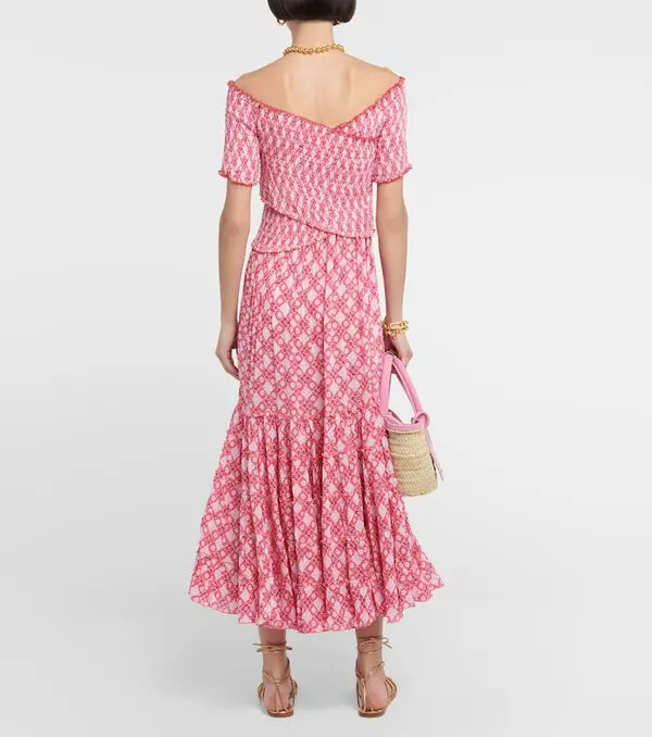 Poupette St Barth Soledad Printed Midi Dress - Pink