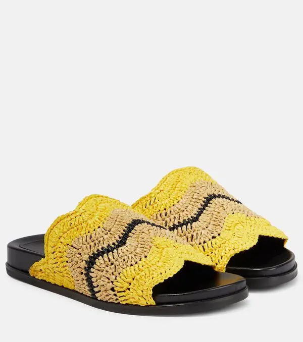 Marni X No Vacancy Inn Fussbett Raffia Slides - Beige