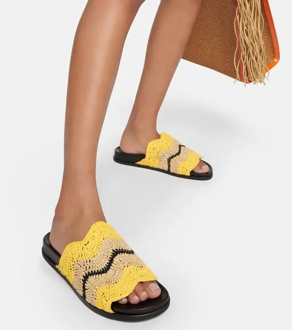 Marni X No Vacancy Inn Fussbett Raffia Slides - Beige