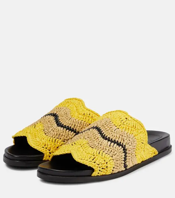 Marni X No Vacancy Inn Fussbett Raffia Slides - Beige