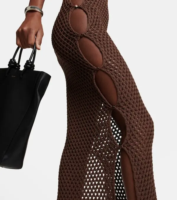Sir. Aline Cutout Crochet Midi Dress - Brown - 30% Off | Editorialist