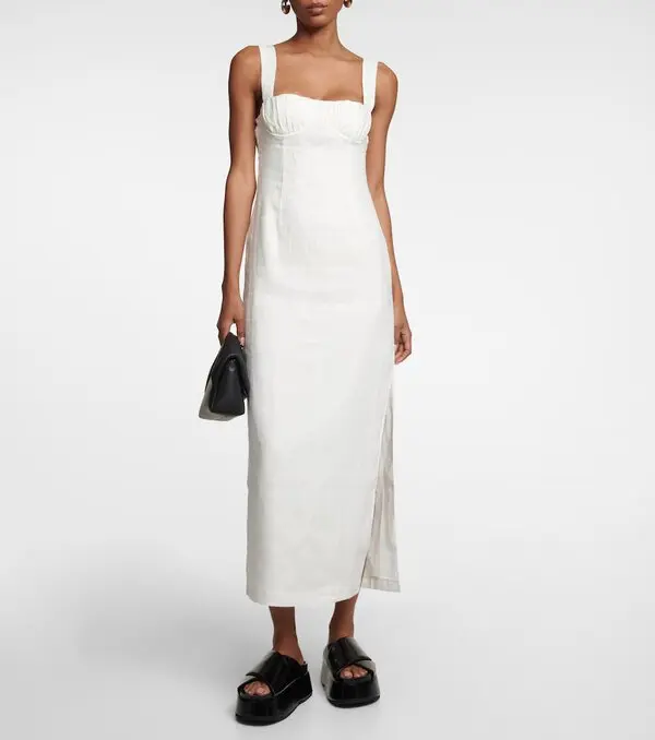 SIR. Bettina Linen Midi Dress