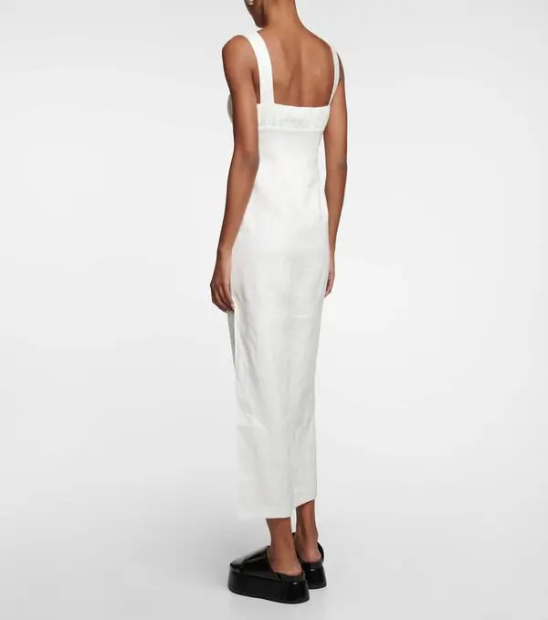 sir bettina linen midi dress Sir. Bettina Linen Midi Dress In White - 31% Off
