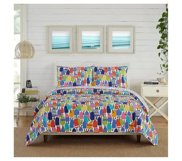MAKERS COLLECTIVE Kate Nelligan Buoys King Quilt Set 3 Piece - One-color
