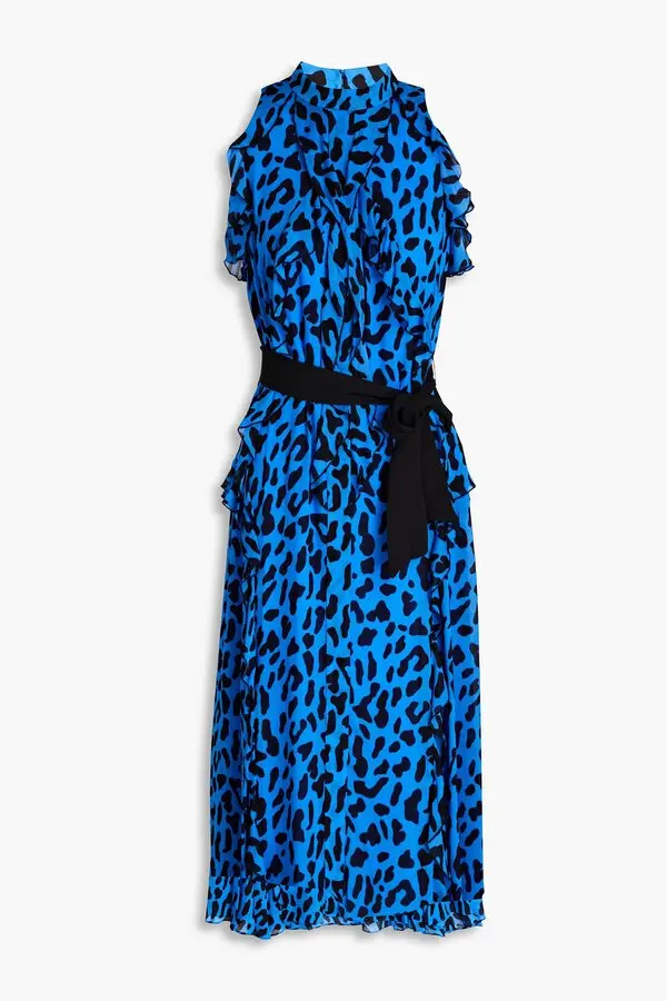 Diane Von Furstenberg Trudy Leopard-Print Midi Dress In Bright Blue - 80%  Off | Editorialist