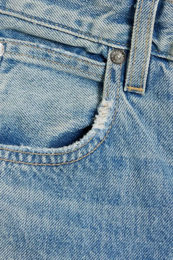 SLVRLAKE Hero Frayed High-rise Straight-leg Jeans - Mid Denim