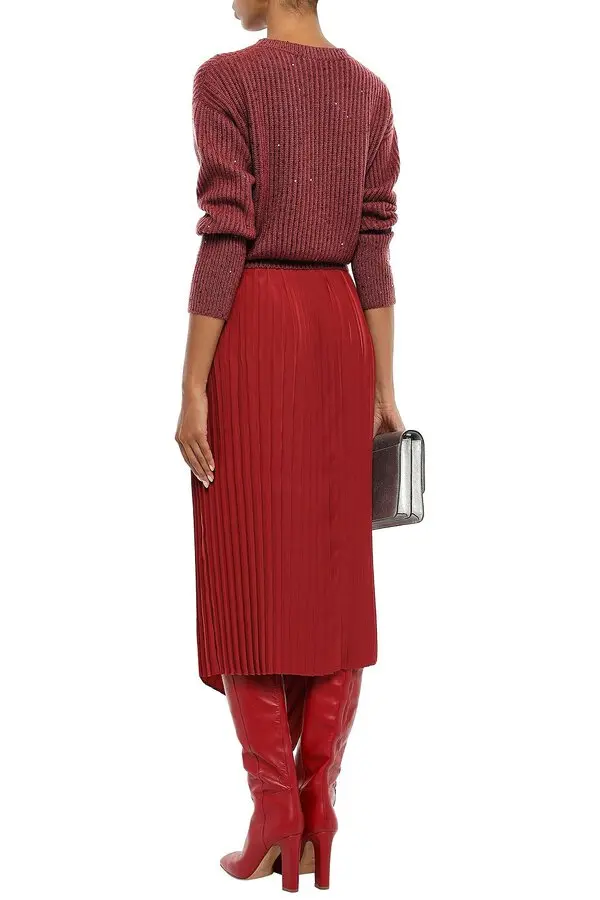 Brunello Cucinelli Sequinembellished Ribbed Cashmere And Silkblend Sweater