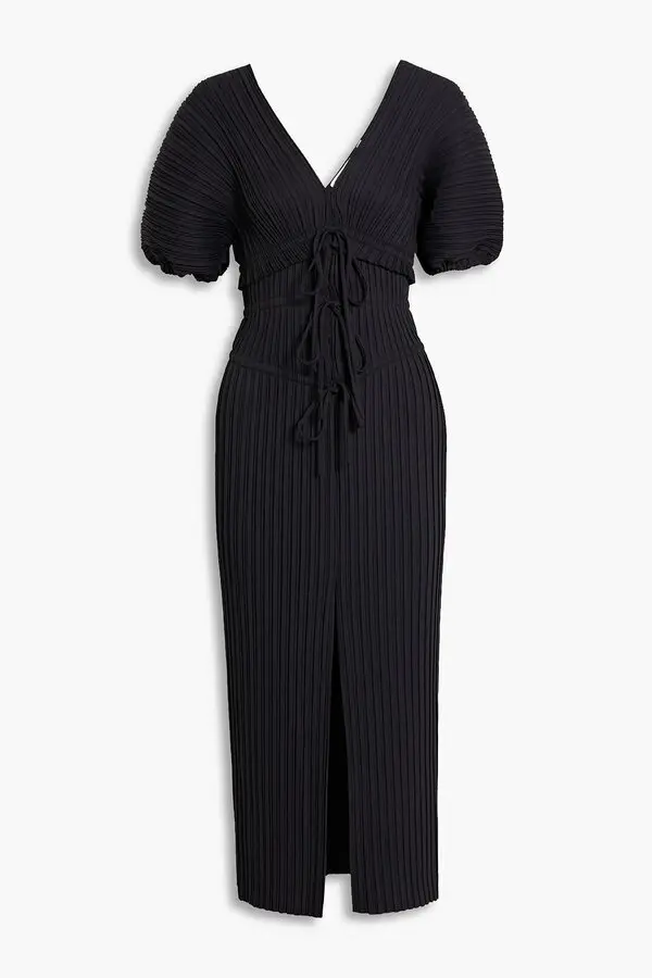 A.L.C. Stella Plissé-woven Midi Dress