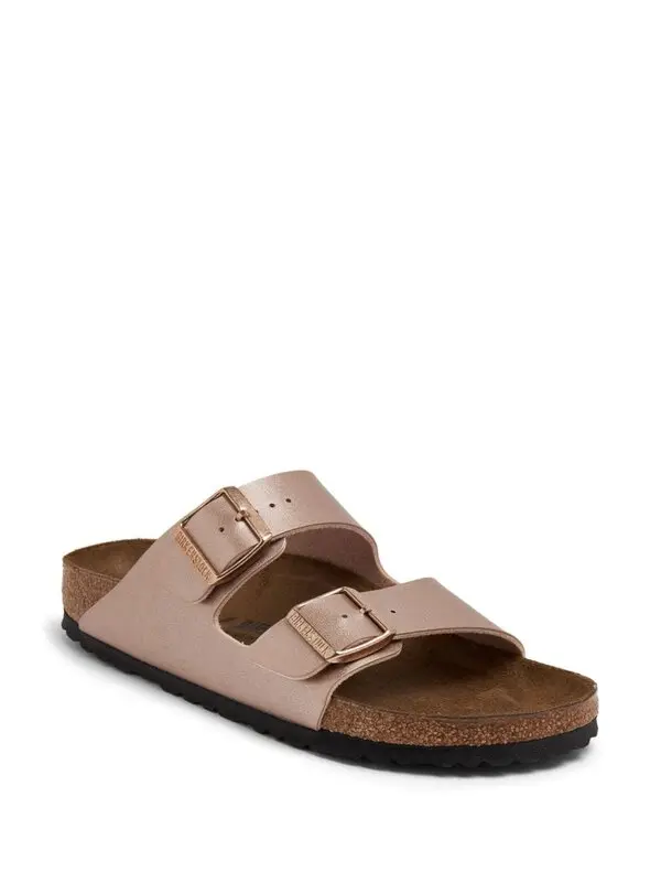 BIRKENSTOCK Birko-flor Leather Slides - Gold