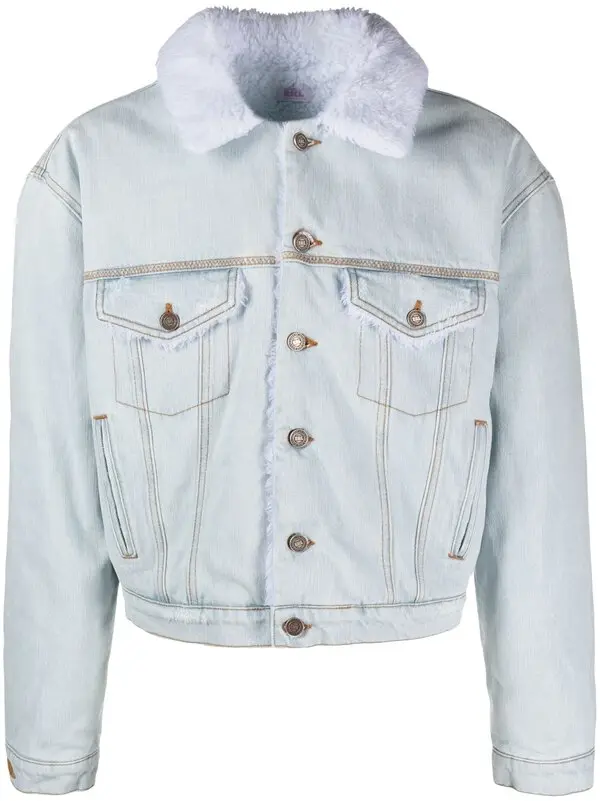 ERL Faux-fur Collar Denim Jacket