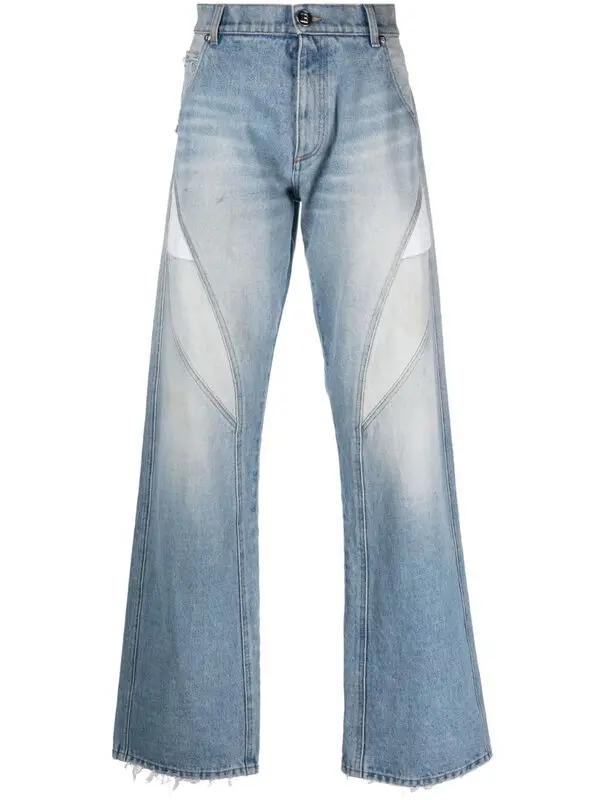 Balmain Exposed-pocket Cotton Jeans