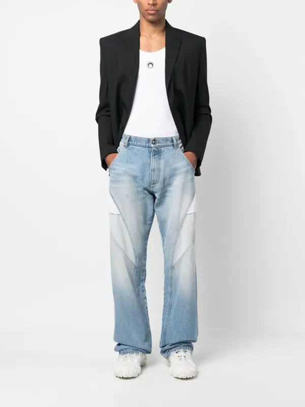Balmain Exposed-pocket Cotton Jeans