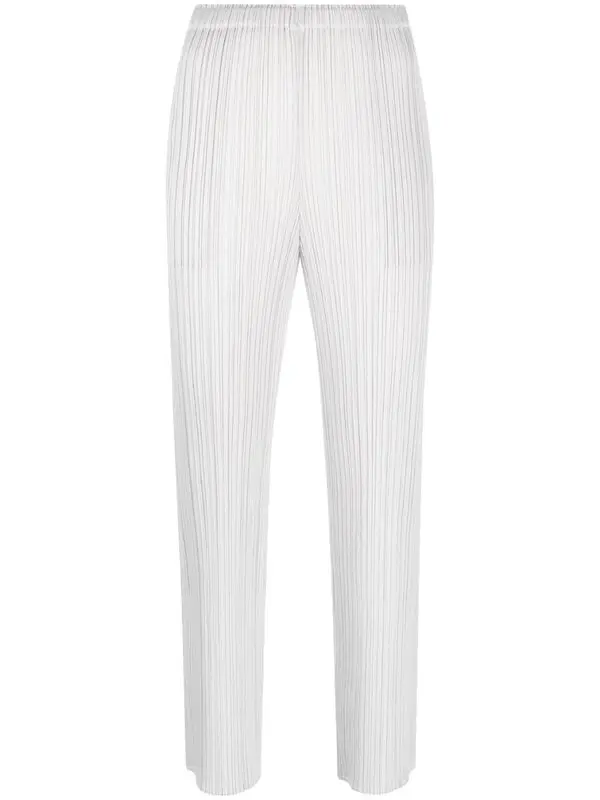 Issey Miyake Plissé Cropped Trousers - Grey