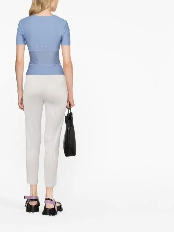 Issey Miyake Plissé Cropped Trousers - Grey