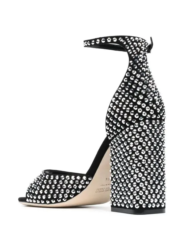 Paris Texas Holly Fiona 100mm Suede Sandals - Black