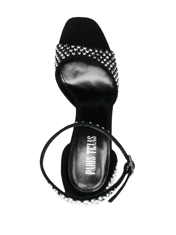 Paris Texas Holly Fiona 100mm Suede Sandals - Black