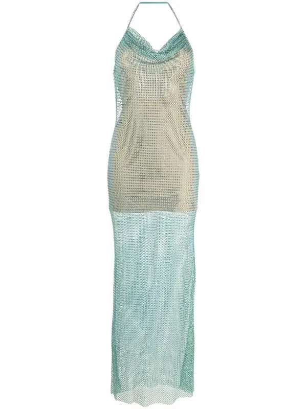 SELF-PORTRAIT Rhinestone Mesh Dress