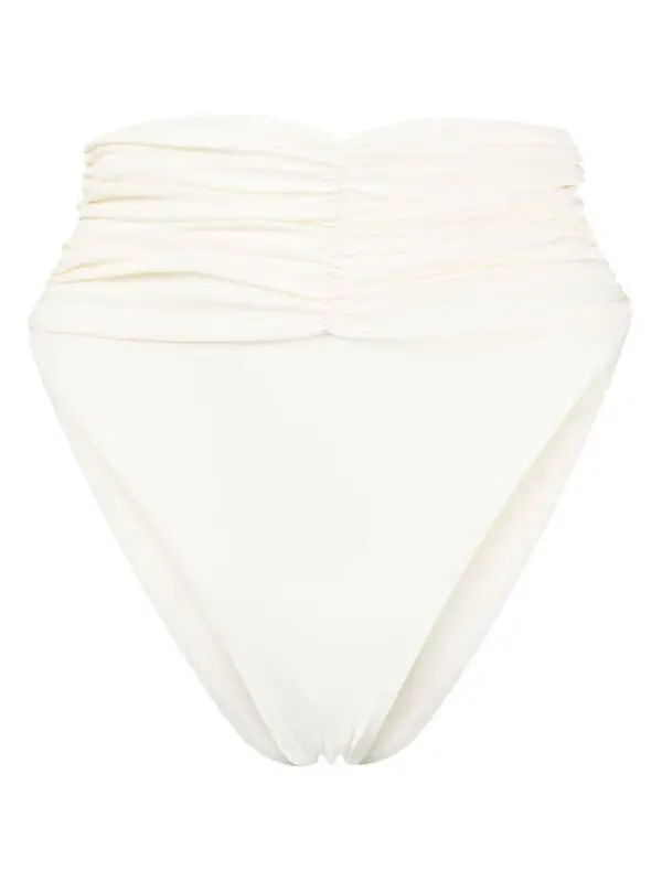 Magda Butrym High-waisted Ruched Bikini Bottoms - Neutrals
