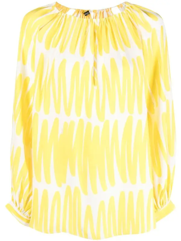 Kiton Abstract-print Silk Blouse