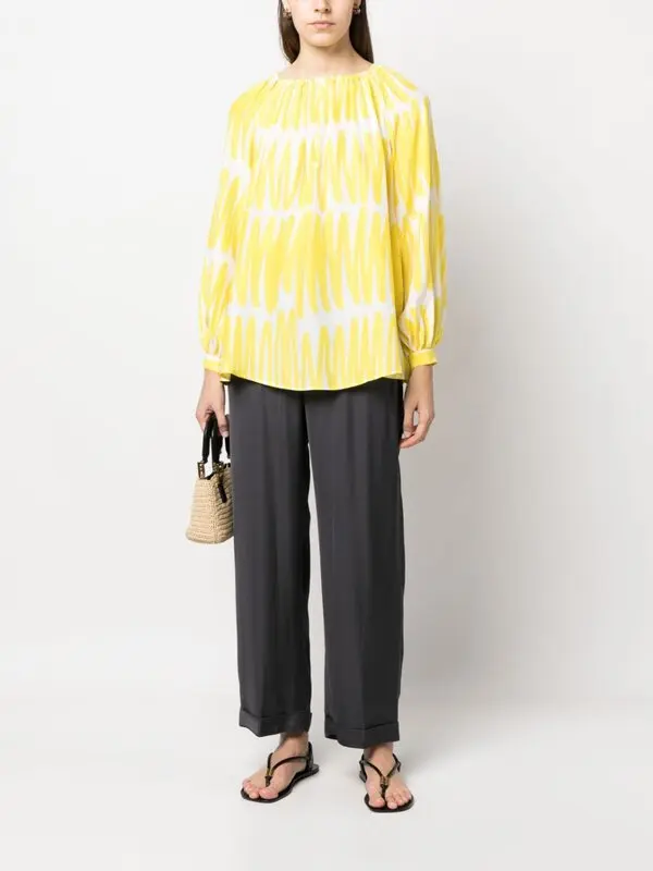 Kiton Abstract-print Silk Blouse