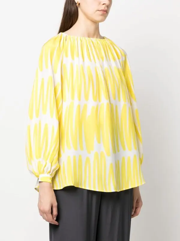 Kiton Abstract-print Silk Blouse