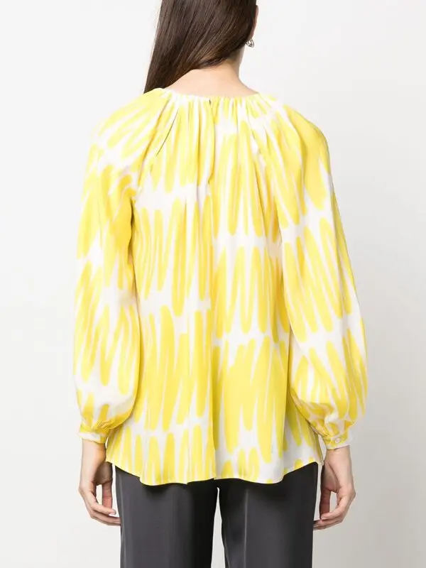 Kiton Abstract-print Silk Blouse
