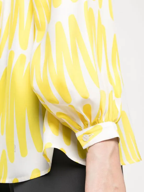 Kiton Abstract-print Silk Blouse