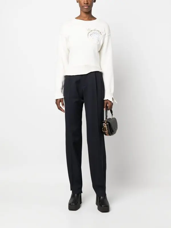 Stella McCartney Crochet Detail Crew Neck Jumper