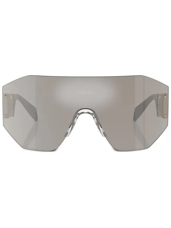 Versace Oversized Shield-frame Sunglasses - Grey