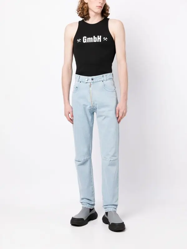 GMBH Washed Straight-leg Jeans