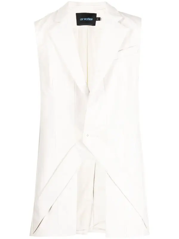 AV VATTEV Cut-out Sleeveless Gilet - White