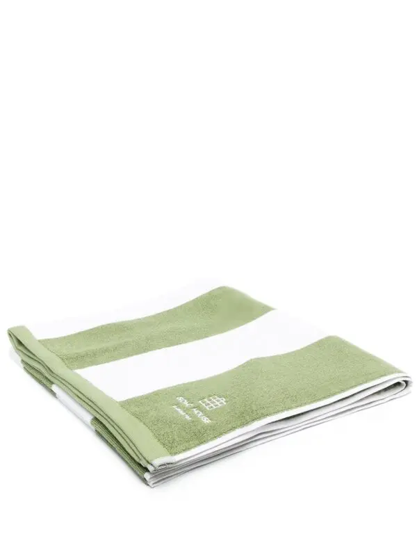 SOHO HOME Striped Cotton Towel - Green