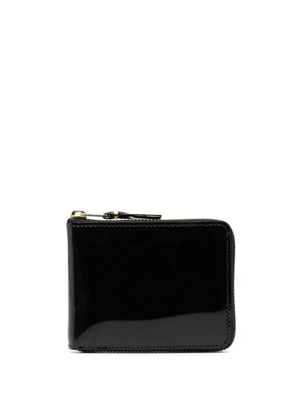 Comme Des Garçons Inside-printed Patent-leather Wallet - Black