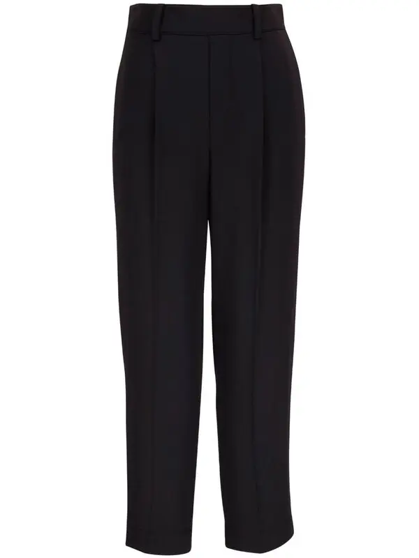 Vince High-waist Tapered-leg Trousers - Black