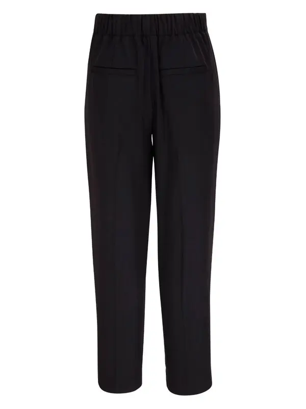 Vince High-waist Tapered-leg Trousers - Black