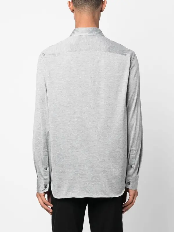 Brioni Mélange-effect Button Shirt - Grey