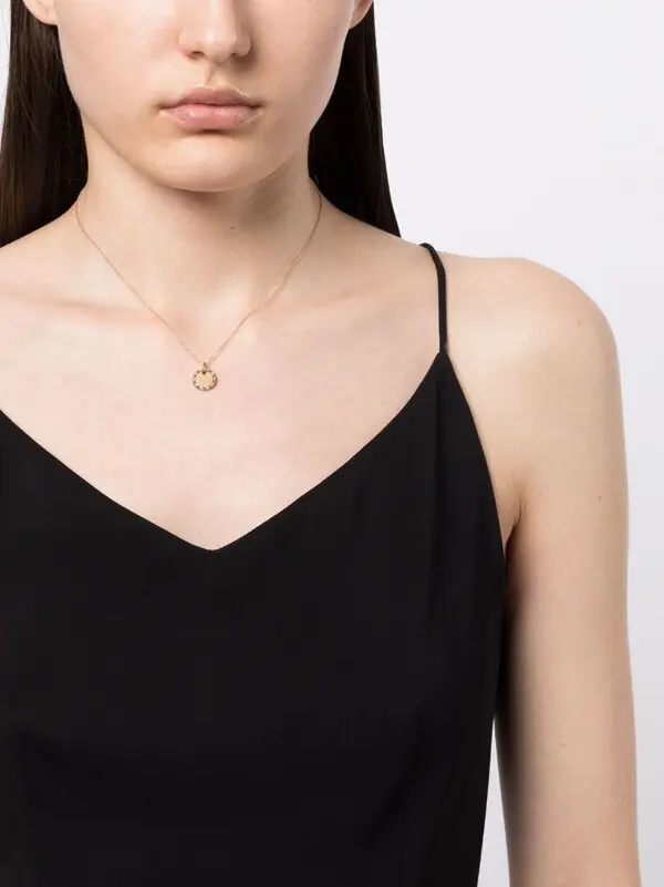 SUZANNE KALAN 18kt Yellow Circle Mini Diamond Necklace