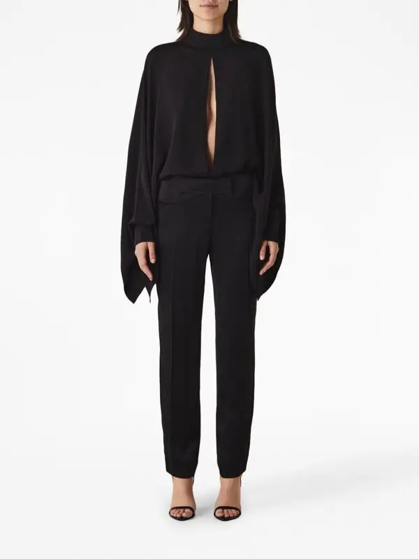 TOM FORD Wide-sleeve Silk Bodysuit