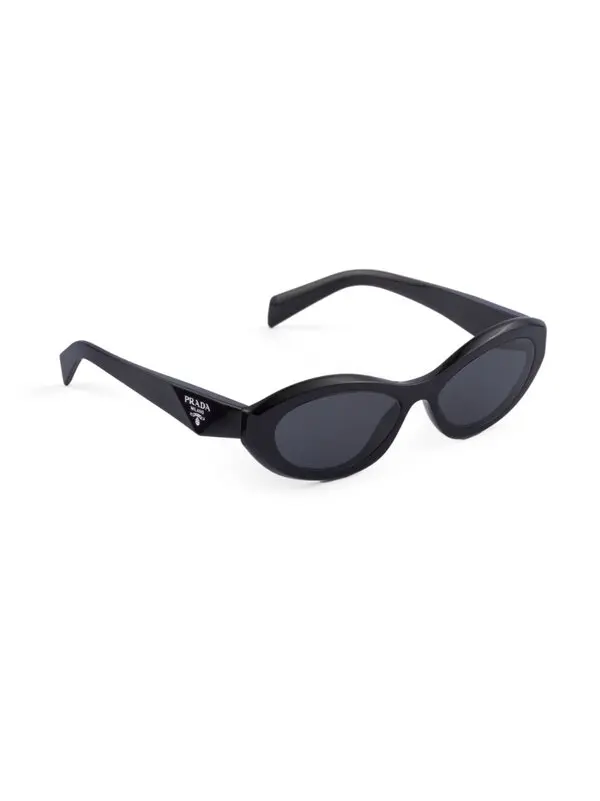 Prada Symbole Oval-frame Sunglasses - Black