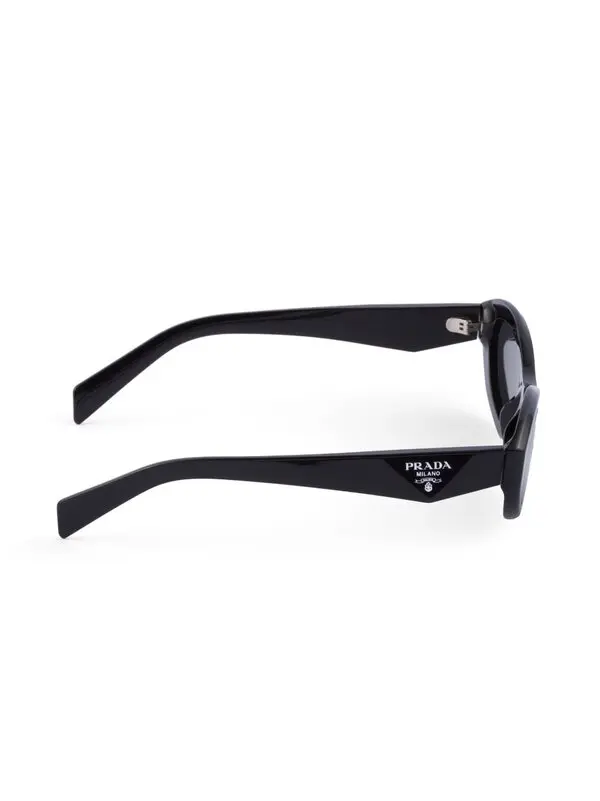 Prada Symbole Oval-frame Sunglasses - Black