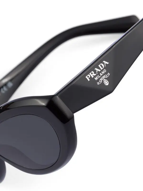 Prada Symbole Oval-frame Sunglasses - Black