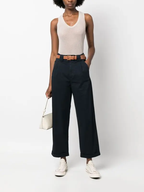 Woolrich High-waisted Wide-leg Trousers - Blue