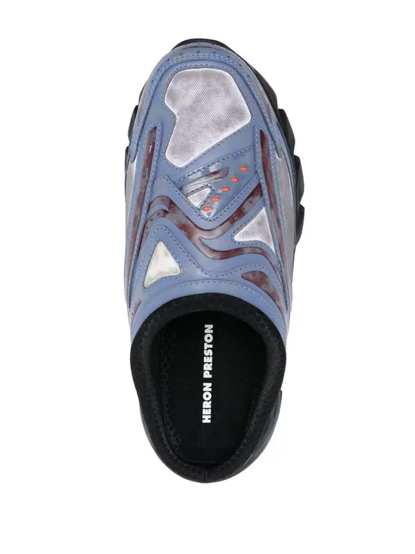 Heron Preston Block Stepper Mules In Blue - 40% Off | Editorialist