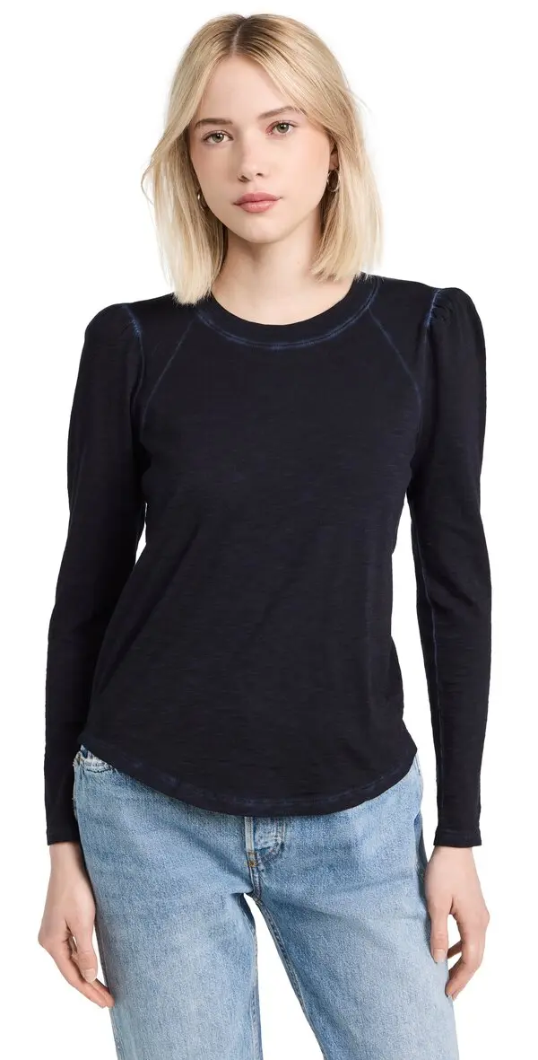 Veronica Beard Mason Baseball Tee - Navy