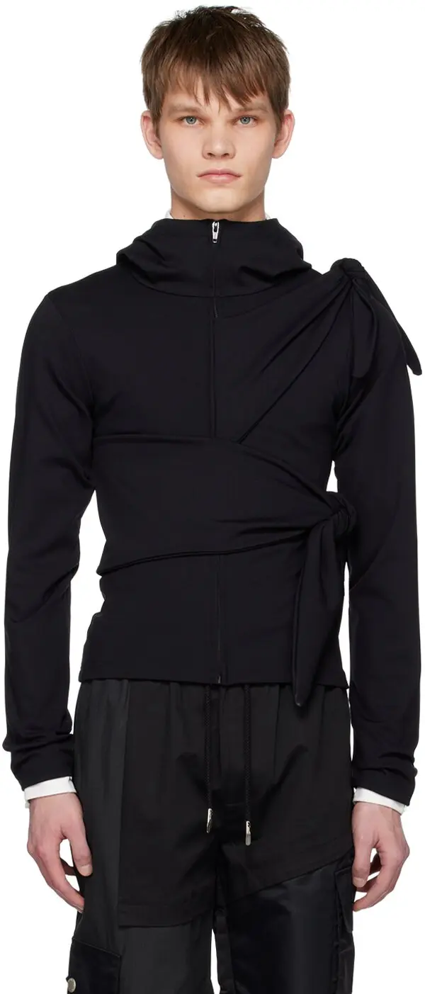 Aaron Esh Overlay Hoodie In Black - 52% Off | Editorialist