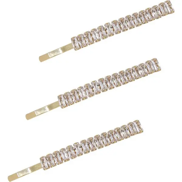 Ettika 3-pack Crystal Bobby Pins - Gold