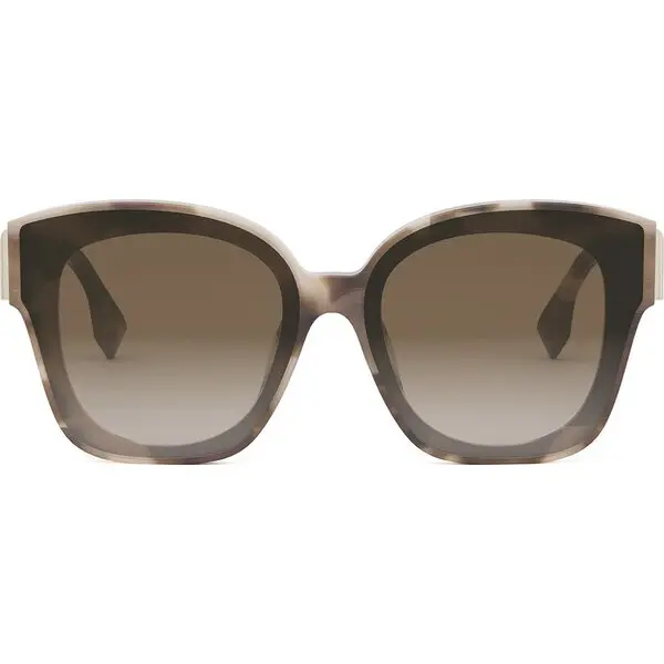 Fendi First 63mm Square Sunglasses - Havana/ Other / Gradient Brown