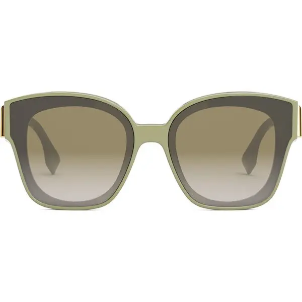 Fendi First 63mm Square Sunglasses - Light Green/gradient Green