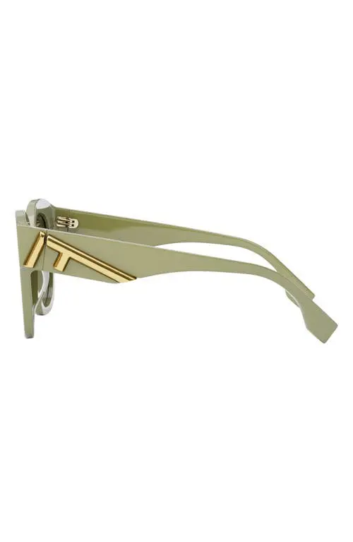 Fendi First 63mm Square Sunglasses - Light Green/gradient Green